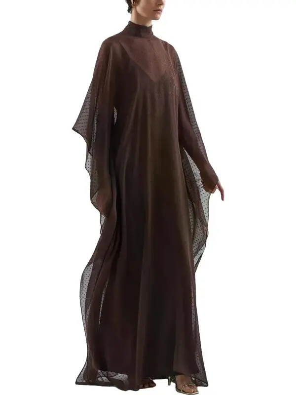 TALLER MARMO Fil-coupé Kaftan Maxi Dress - Brown