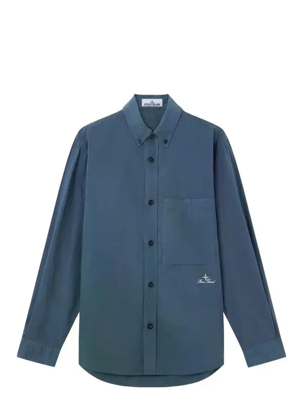 Stone Island 1100002 Organic Cotton Tela 'paracadute' Shirt - Blue