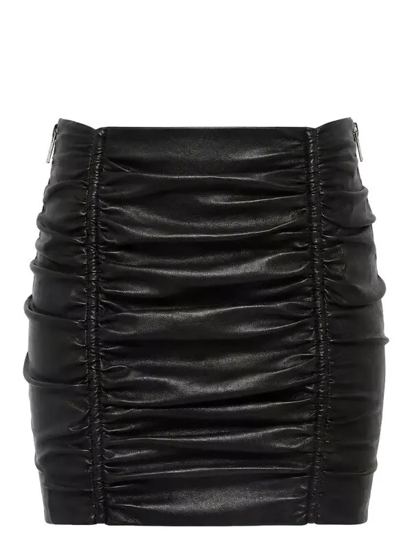 Dsquared2 Draped Leather Mini Skirt - Black