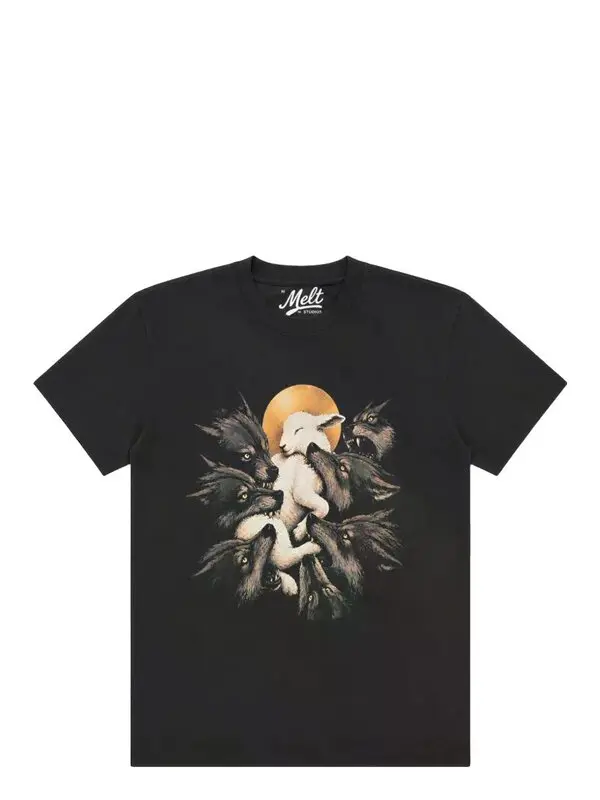 MELT Graphic-print Cotton T-shirt - Black