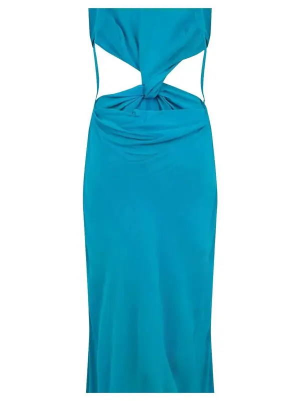 Alberta Ferretti Maxi Dress With Twist Detail And Cut-outs - Blue