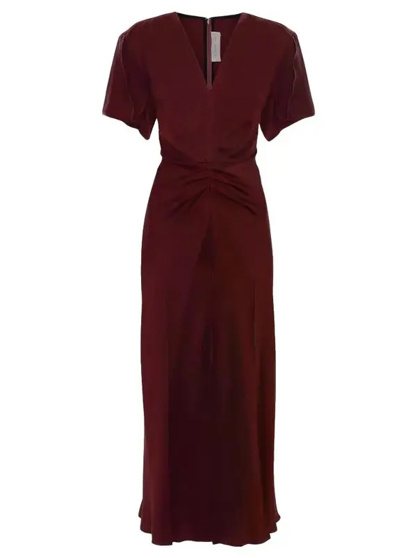 Victoria Beckham Eve Twist-detail Midi Dress - Red