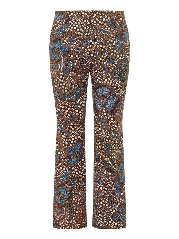 Max Mara Floral Print And Polka Dot Trousers - Brown