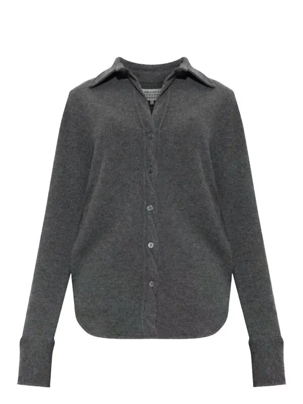 MAISON MARGIELA Button-up Curved Hem Shirt - Grey