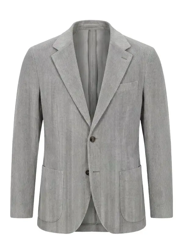 LARDINI Roma Corduroy Single-breasted Blazer - Grey
