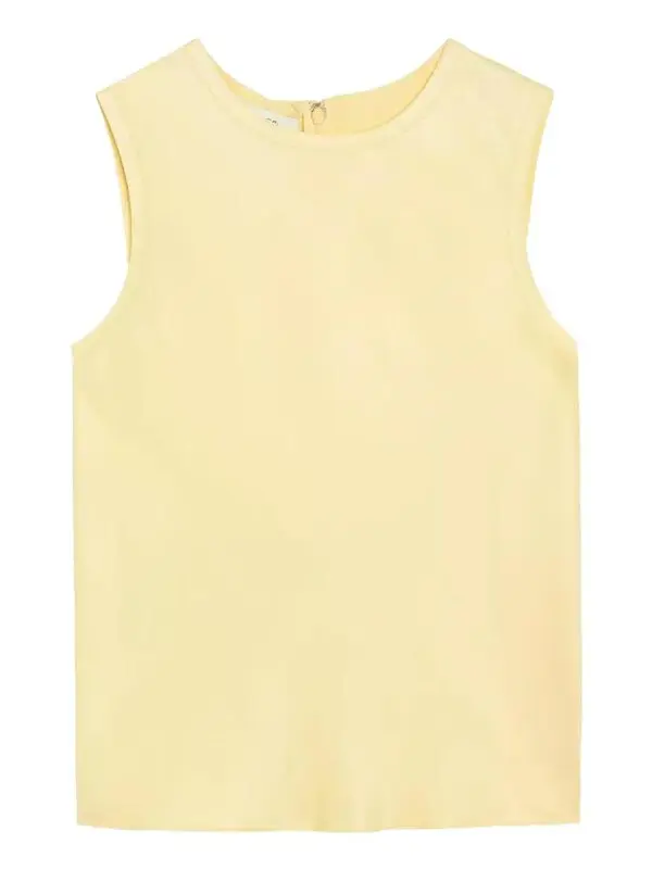 Vince Sleeveless Satin Finish Tank Top - Yellow