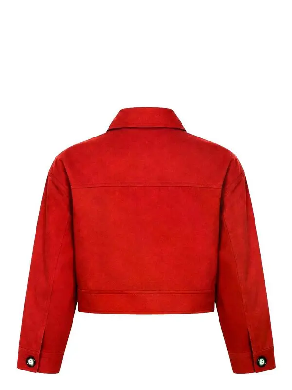 Maison Rabih Kayrouz Cropped Felted Texture Jacket - Red