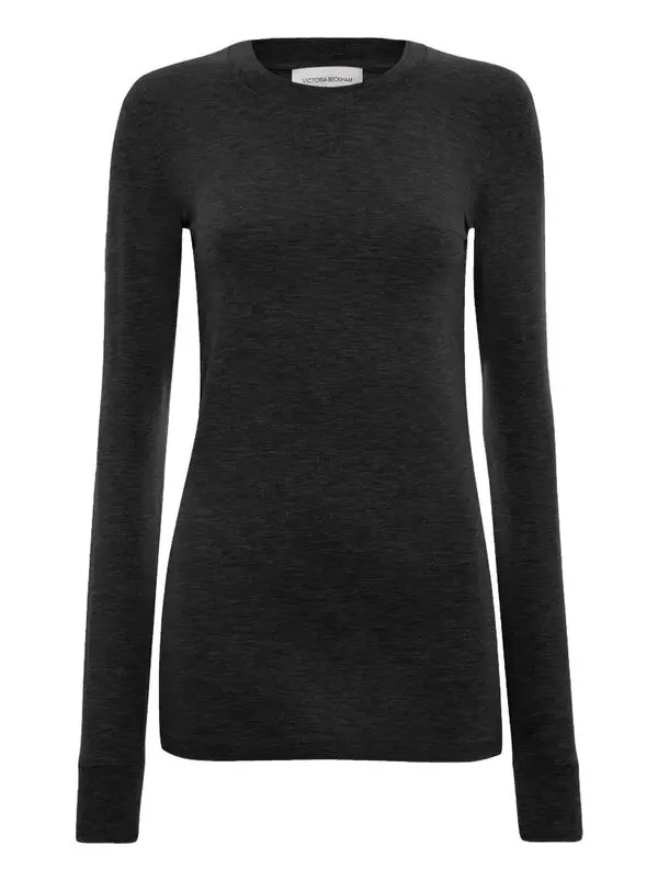 Victoria Beckham Long Sleeve Crewneck T-shirt - Black
