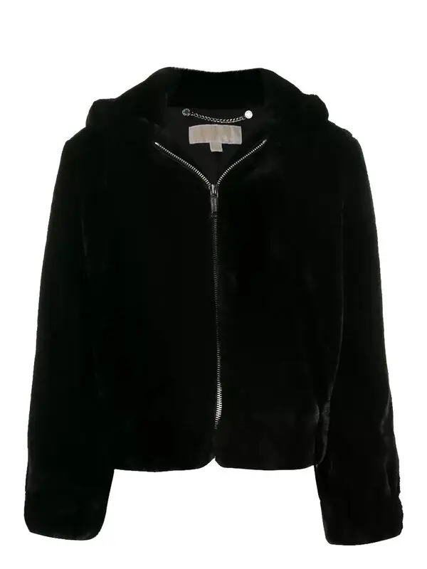 Michael Kors Faux Fur Hooded Jacket - Black