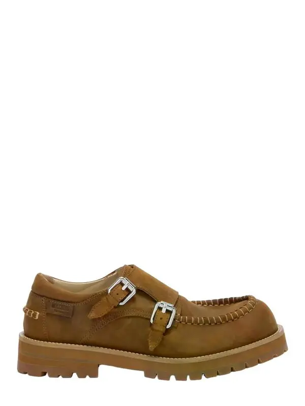 Moschino Buckle-strap Boat Shoes - Brown