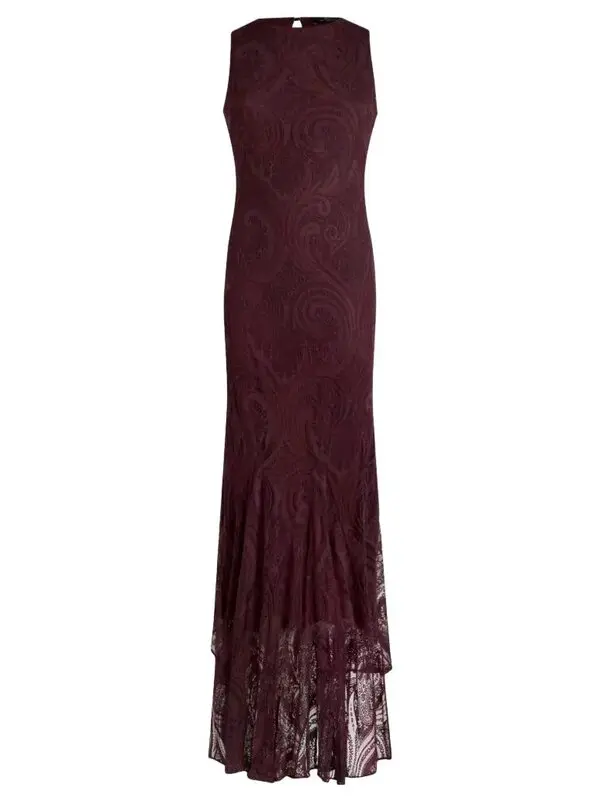 Etro Sleeveless Long Dress With Paisley Motif - Red