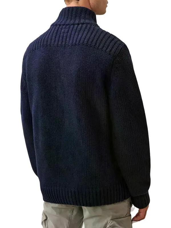 C.P. COMPANY Lens Detail Button-up Cardigan - Blue