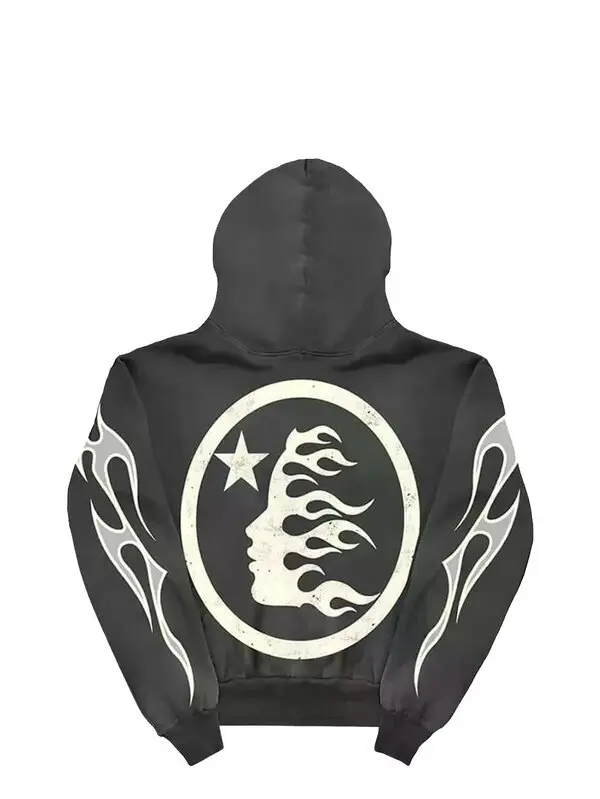 HELLSTAR Graphic Print Hoodie - Grey