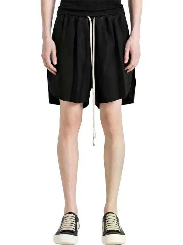 Rick Owens Drawstring Leather Shorts - Black
