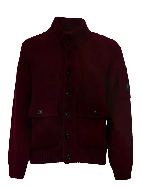 C.P. COMPANY Lens Detail Button-up Cardigan - Red