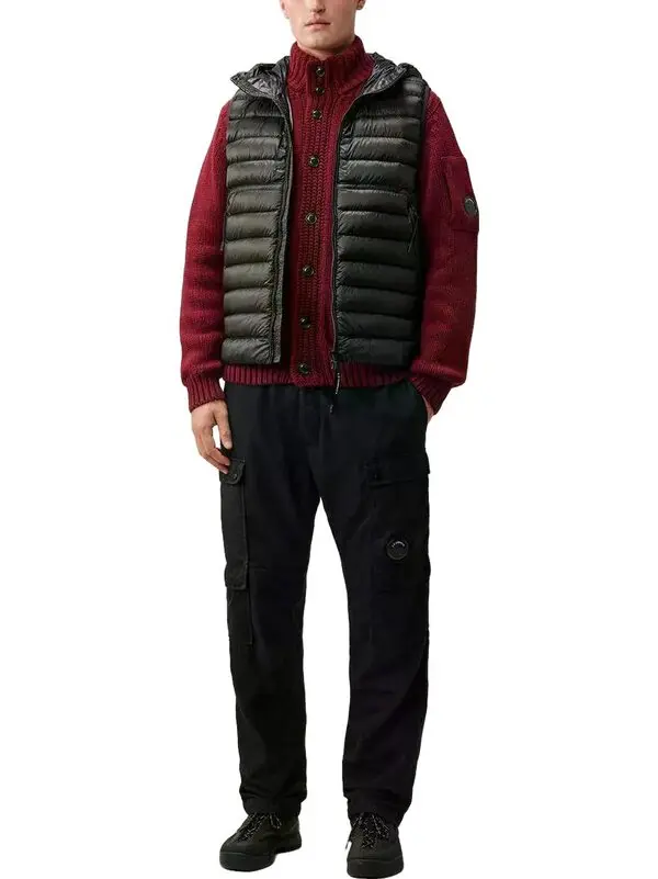 C.P. COMPANY Lens Detail Button-up Cardigan - Red