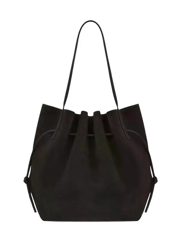 Yuzefi Scallop Draped Suede Shoulder Bag - Brown