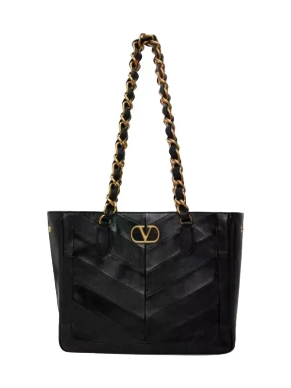 Valentino Garavani Small La Seine Leather Tote Bag - Black