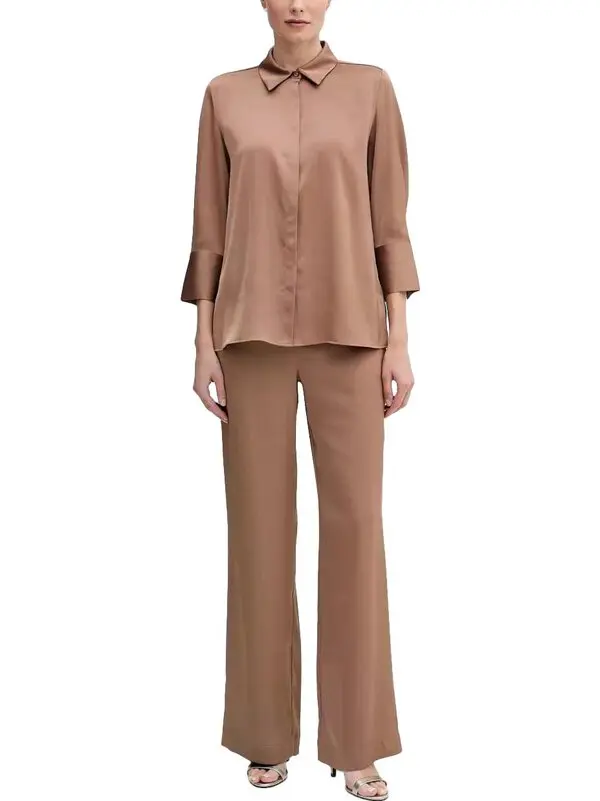 JOOP! Philine Wide Leg Satin Trousers - Brown
