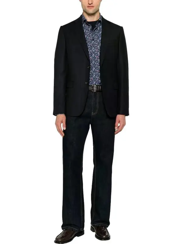 Etro Floral-print Shirt - Blue