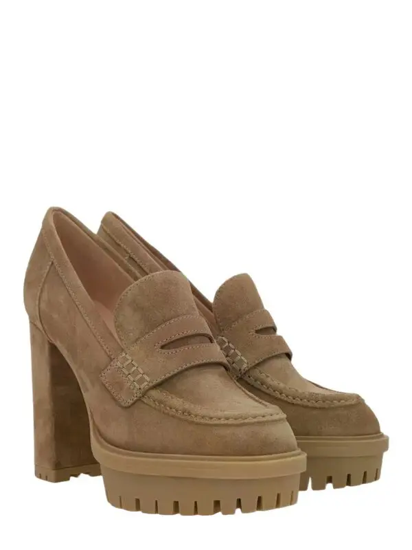 GIANVITO ROSSI Platform Block Heel Pumps - Brown