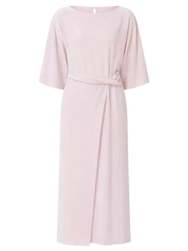 MEIMEIJ Twist-detail Boat-neck Midi Dress - Pink