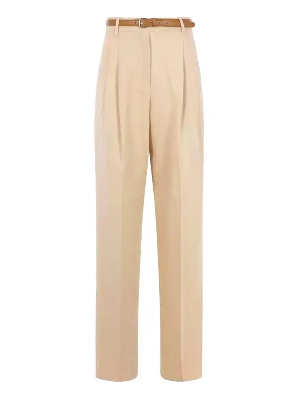 Max Mara Belted Pleated Trousers - Neutrals