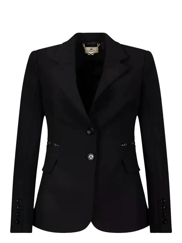 Elisabetta Franchi Notched Lapel Tailored Jacket - Black