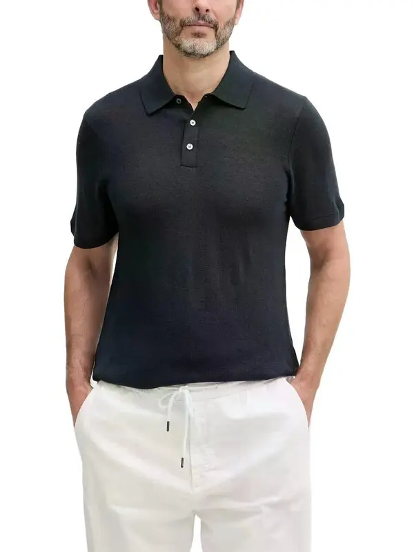 JOOP! Malioson Short-sleeve Button-up Polo Shirt - Black
