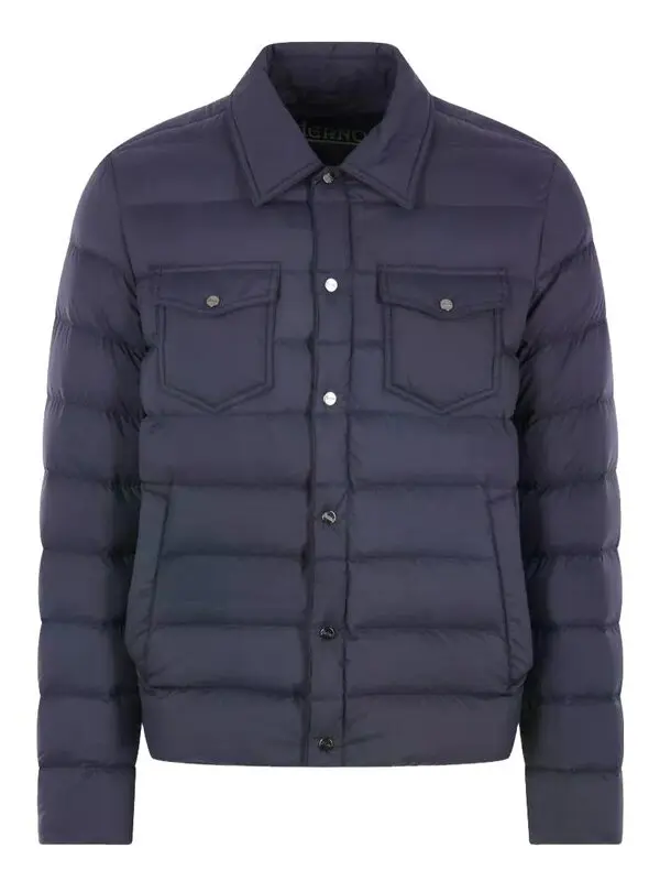 Herno Quilted Padded Jacket With Pointed Collar - Blue
