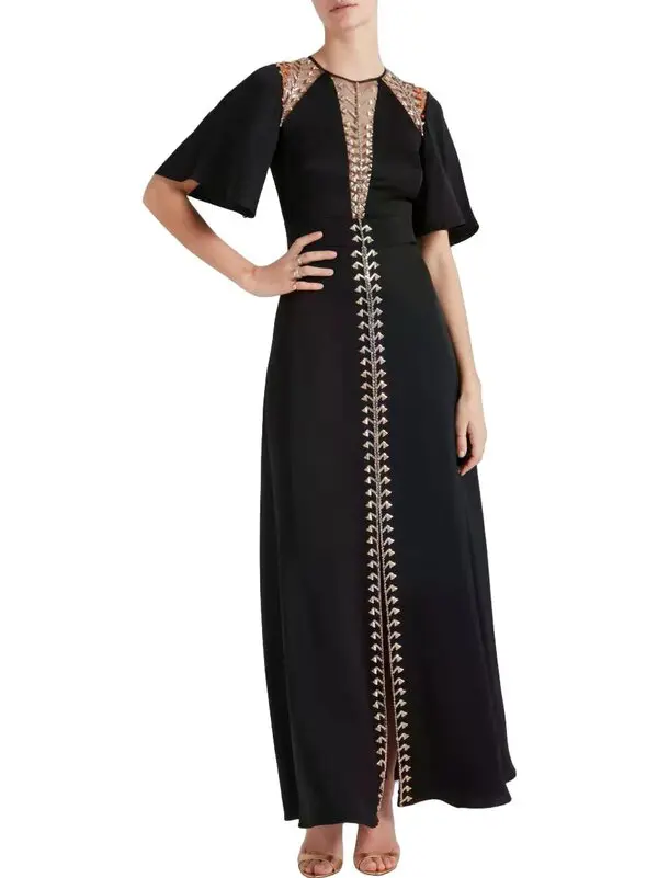 TEMPERLEY LONDON Wildlife Embellished Maxi Dress - Black