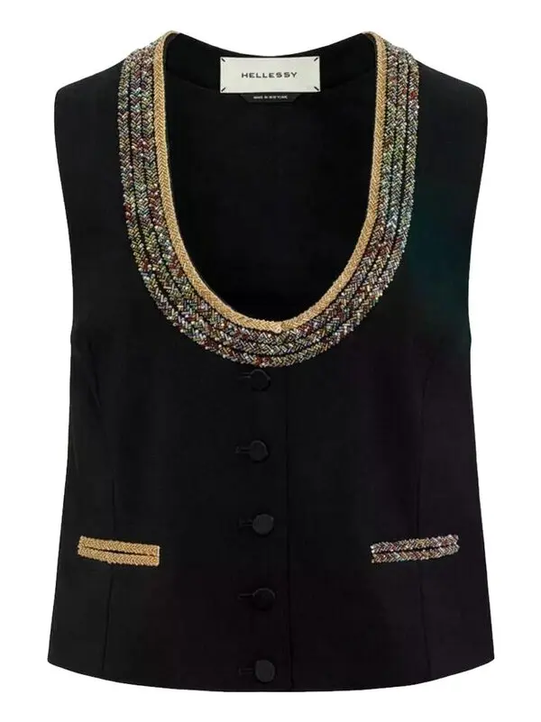 Hellessy Hellesy Braided Trim Vest - Black