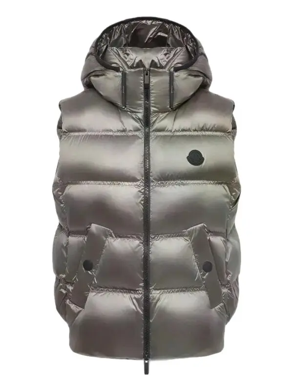 Moncler Fluidite Quilted Hooded Gilet - Silver