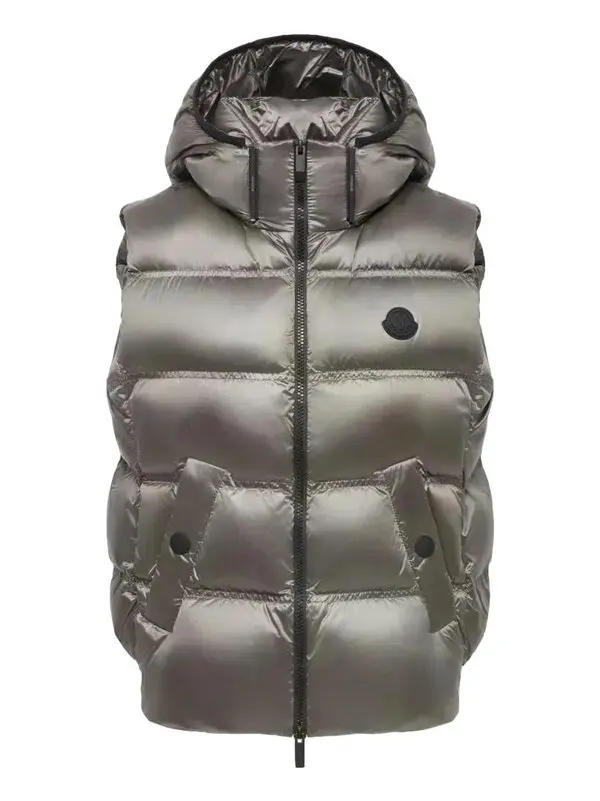 Moncler Fluidite Quilted Hooded Gilet - Silver