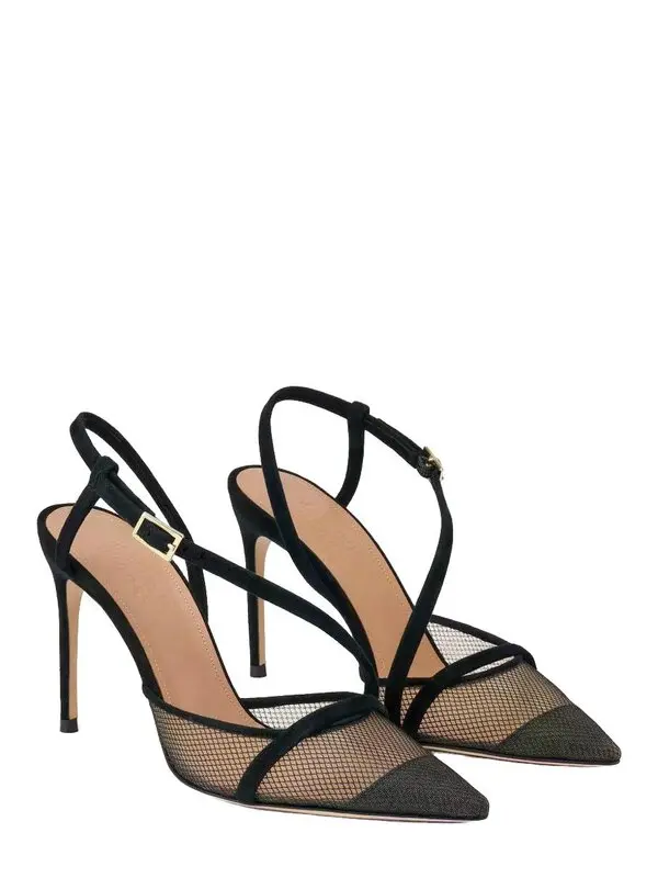 MALONE SOULIERS Valeria Mesh Slingback Pumps - Black