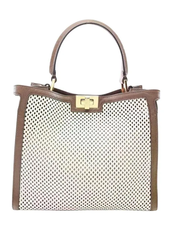 Fendi Peekaboo Punching Handbag - Neutrals