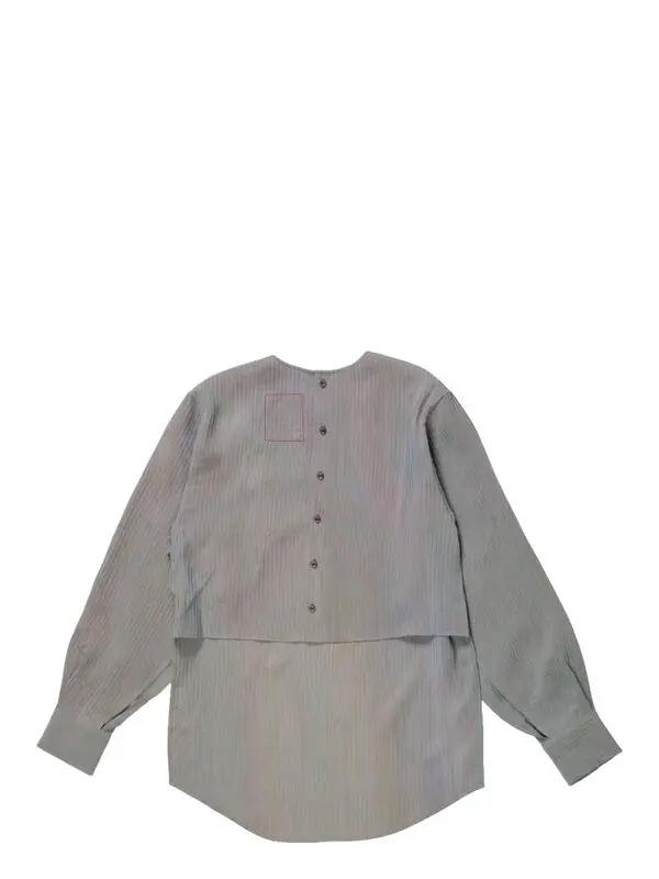 UMA WANG Striped Round Neck Long Sleeve Top - Grey