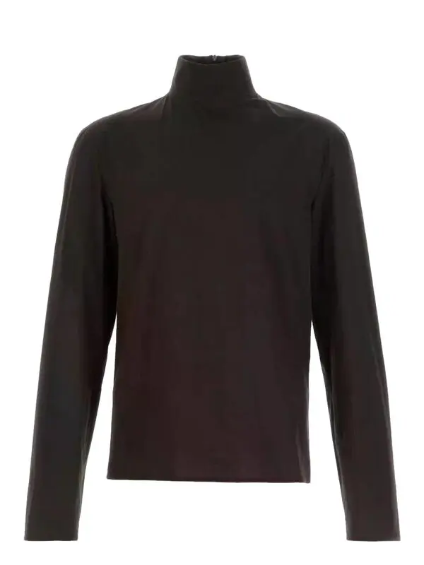 Gucci Rear-zip High-neck Long-sleeve T-shirt - Brown