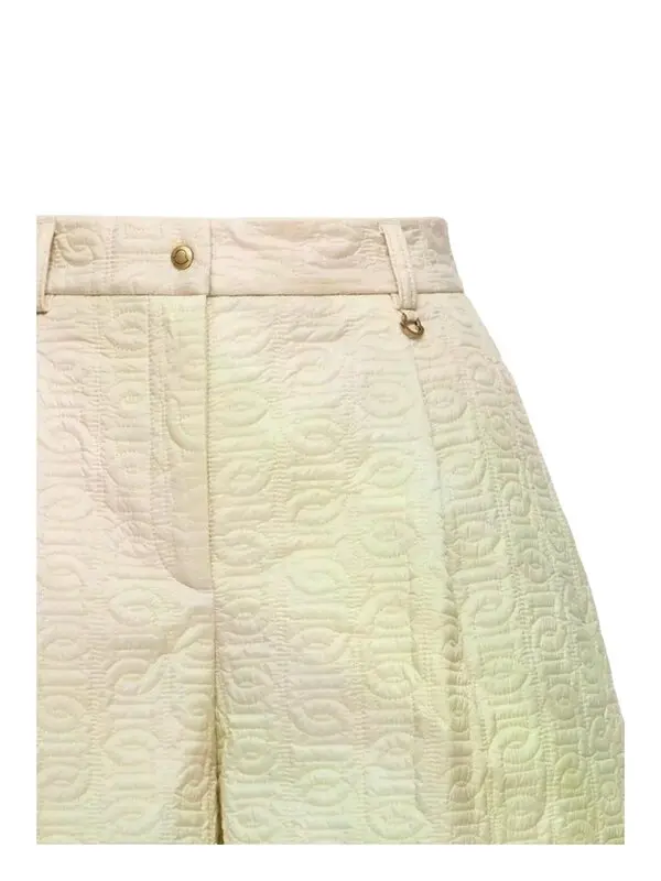 Moncler Logo Jacquard Pleated Shorts - Neutrals