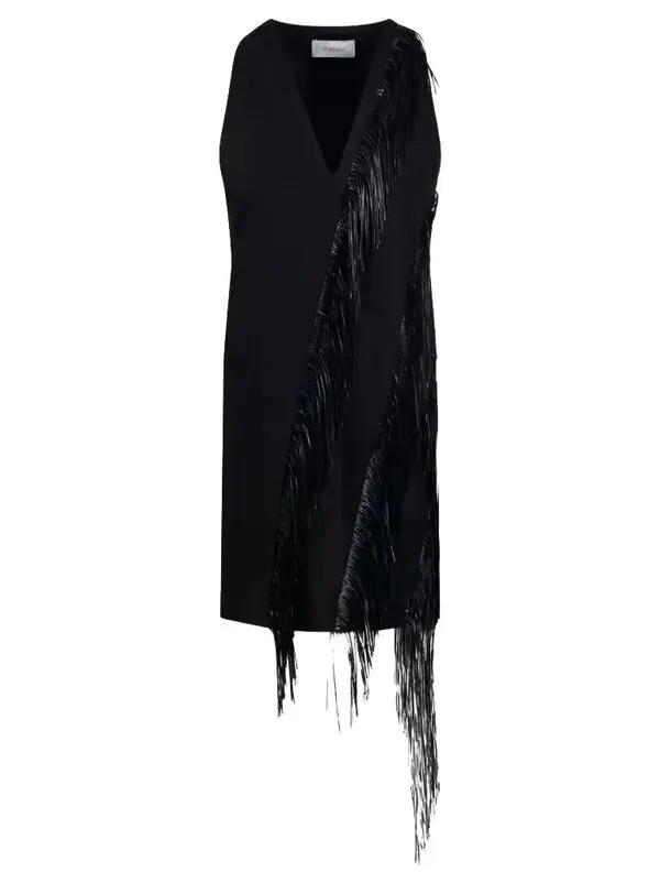 Sportmax Sleeveless Fringe Mini Dress - Black
