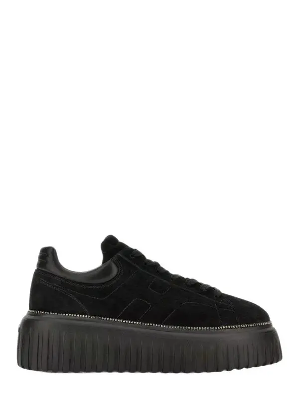 Hogan Suede Crystal Embellished Sneakers - Black