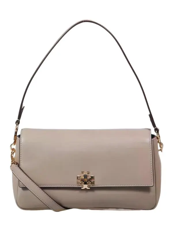 Tory Burch Small Charlie Shoulder Bag With Logo Plaque - Neutrals
