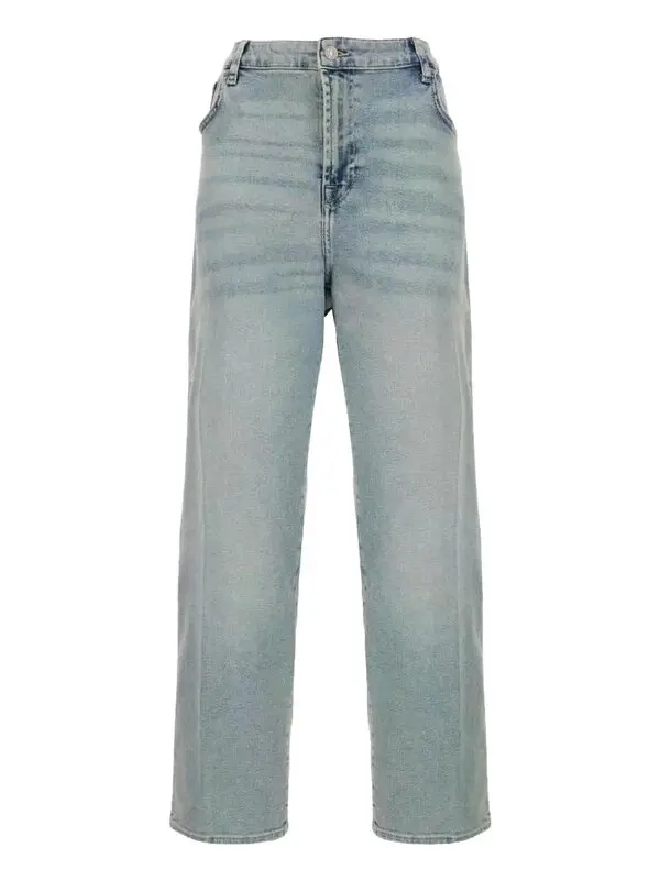 7 For All Mankind Faded Effect Straight Leg Jeans - Blue