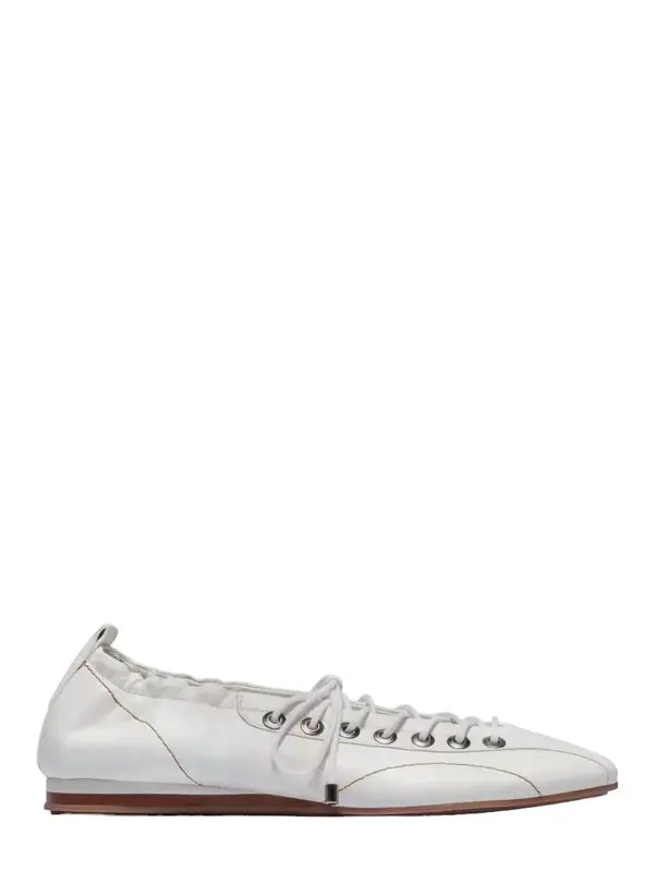 Bernardo Lace-up Ballet Flats - White