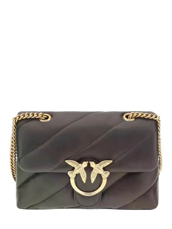 Pinko Quilted Leather Cross Body Bag - Brown