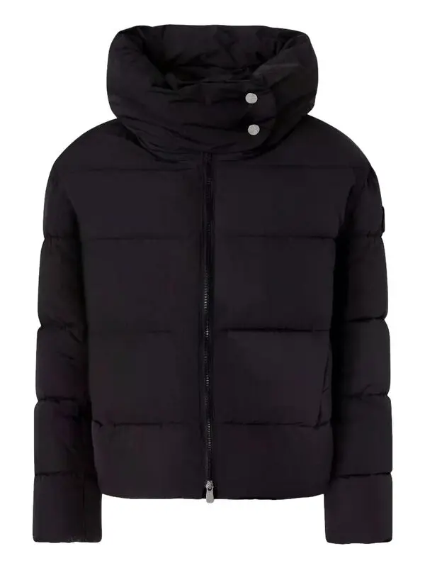 Pinko Padded High-neck Jacket With Logo Detail - Black