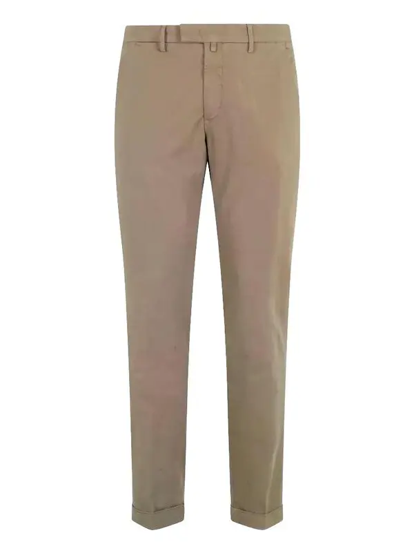 BRIGLIA 1949 Slim-fit Trousers With Turn-up Hems - Brown