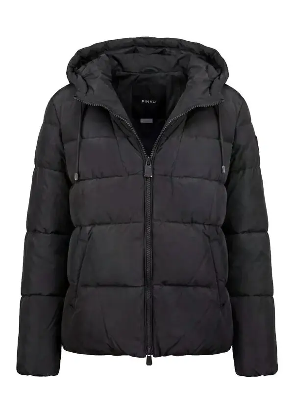Pinko Quilted Hooded Jacket - Black
