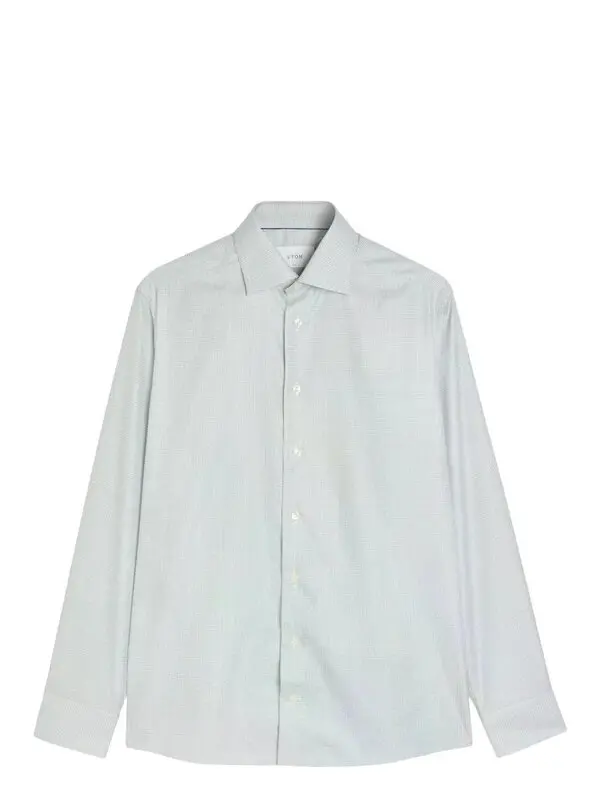Eton Houndstooth Long-sleeve Shirt - Blue