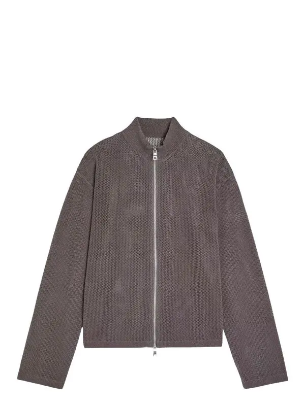 MKI MIYUKI ZOKU Open-knit Zip-up Jacket - Grey